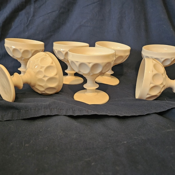 Dining | Rare Vintage Shell Pink Milk Glass Sherbert Cups | Poshmark